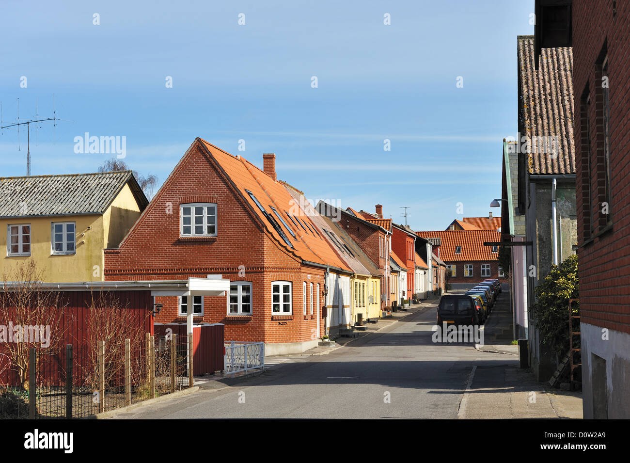 Small town in Denmark Stock Photo - Alamy