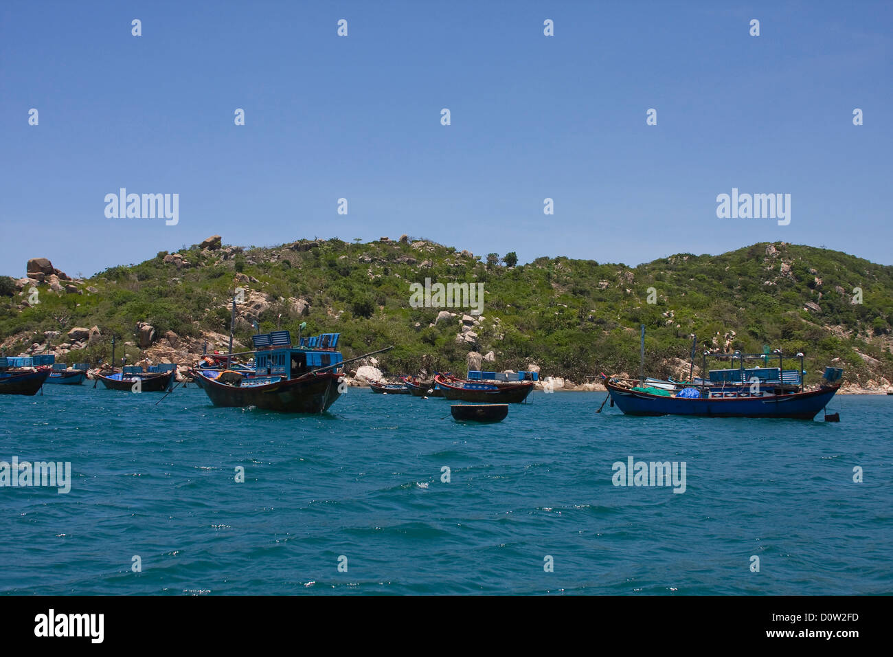 Asia, bay, fishing boats, Hy, coastal, scenery, nature, South-East Asia ...