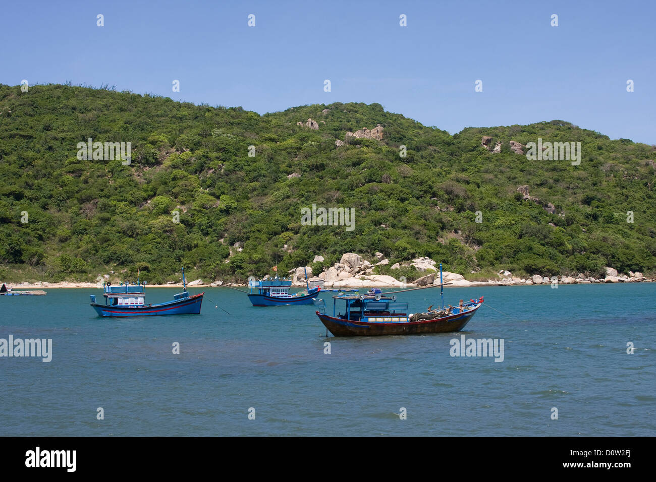 Asia, boats, rocks, cliffs, rock scenery, fisherman, fishing boats, Hy ...