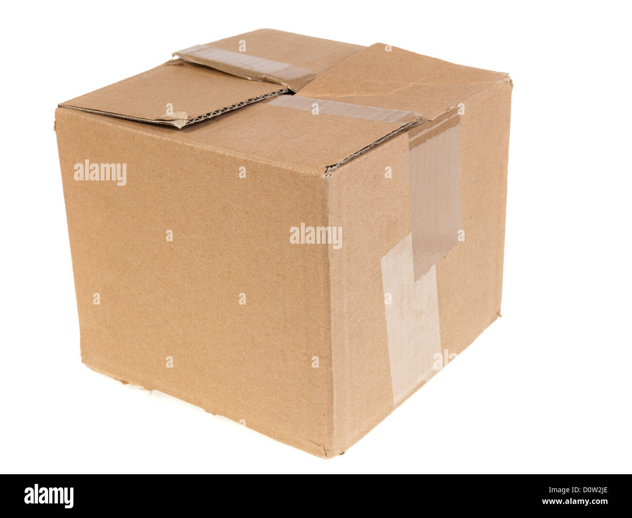 battered cartboard box isolated on white background Stock Photo - Alamy