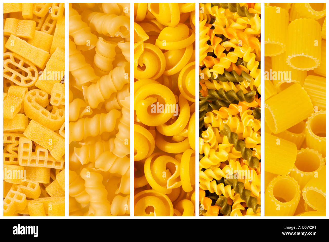 Set of various pasta backgrounds Stock Photo - Alamy
