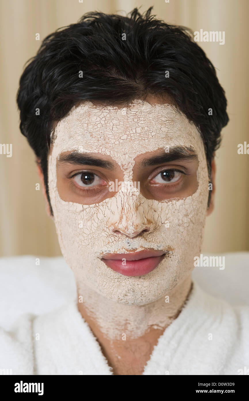Portrait of a man with facial mask Stock Photo - Alamy