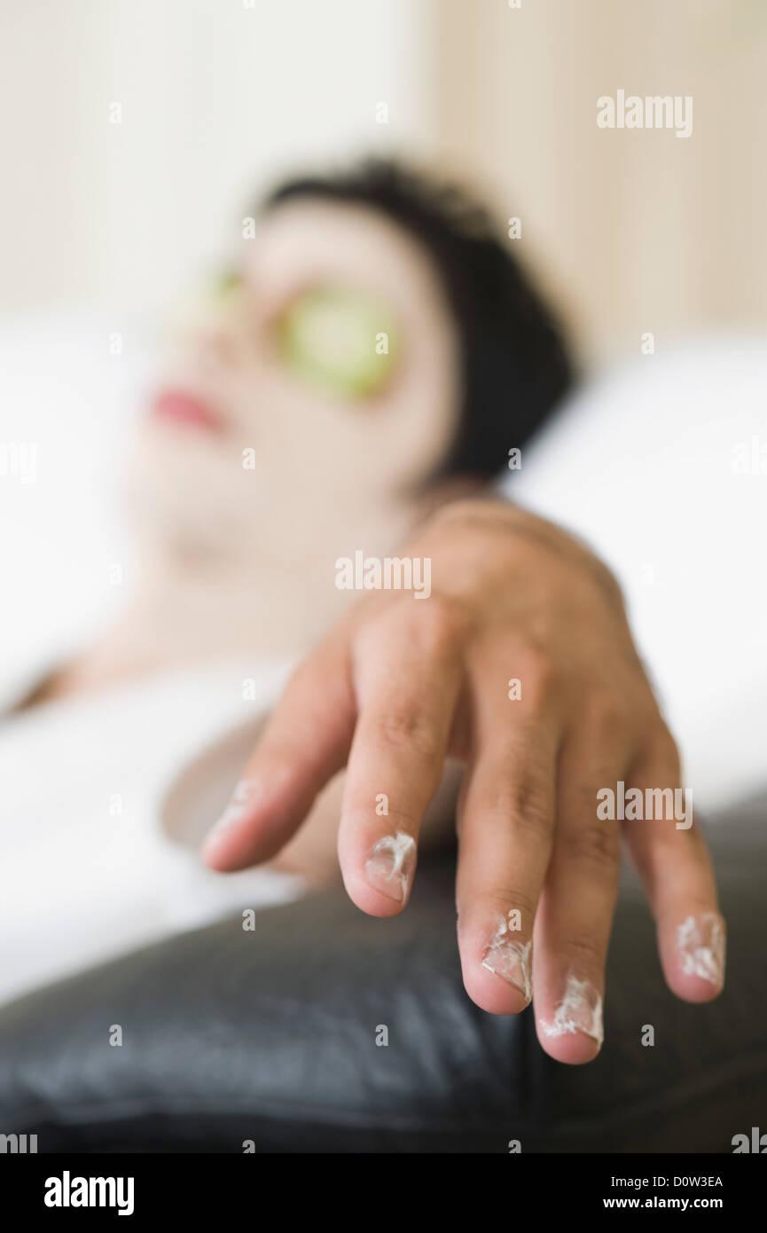 Close-up of a man getting manicure Stock Photo - Alamy