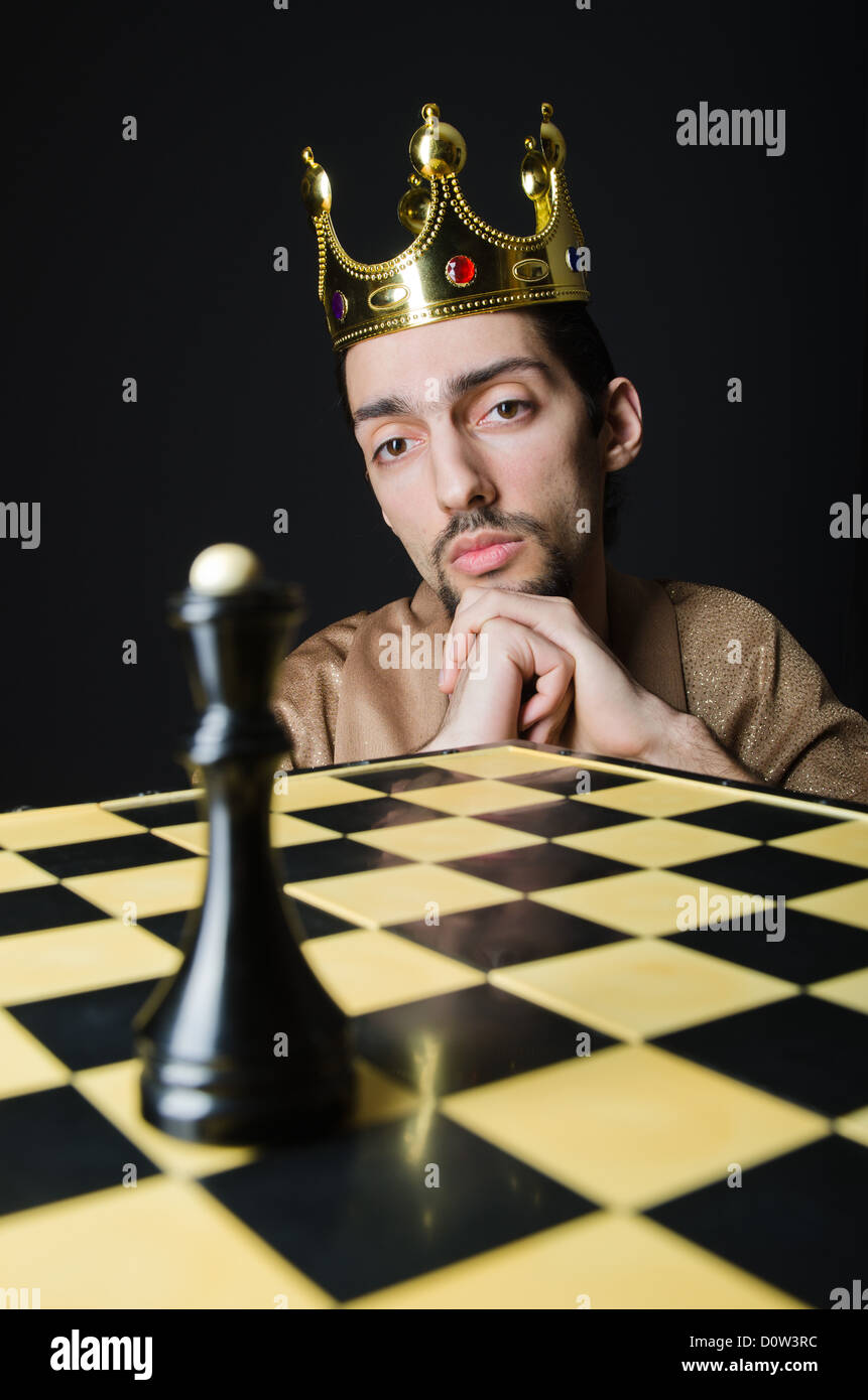Chess player playing his game Stock Photo - Alamy