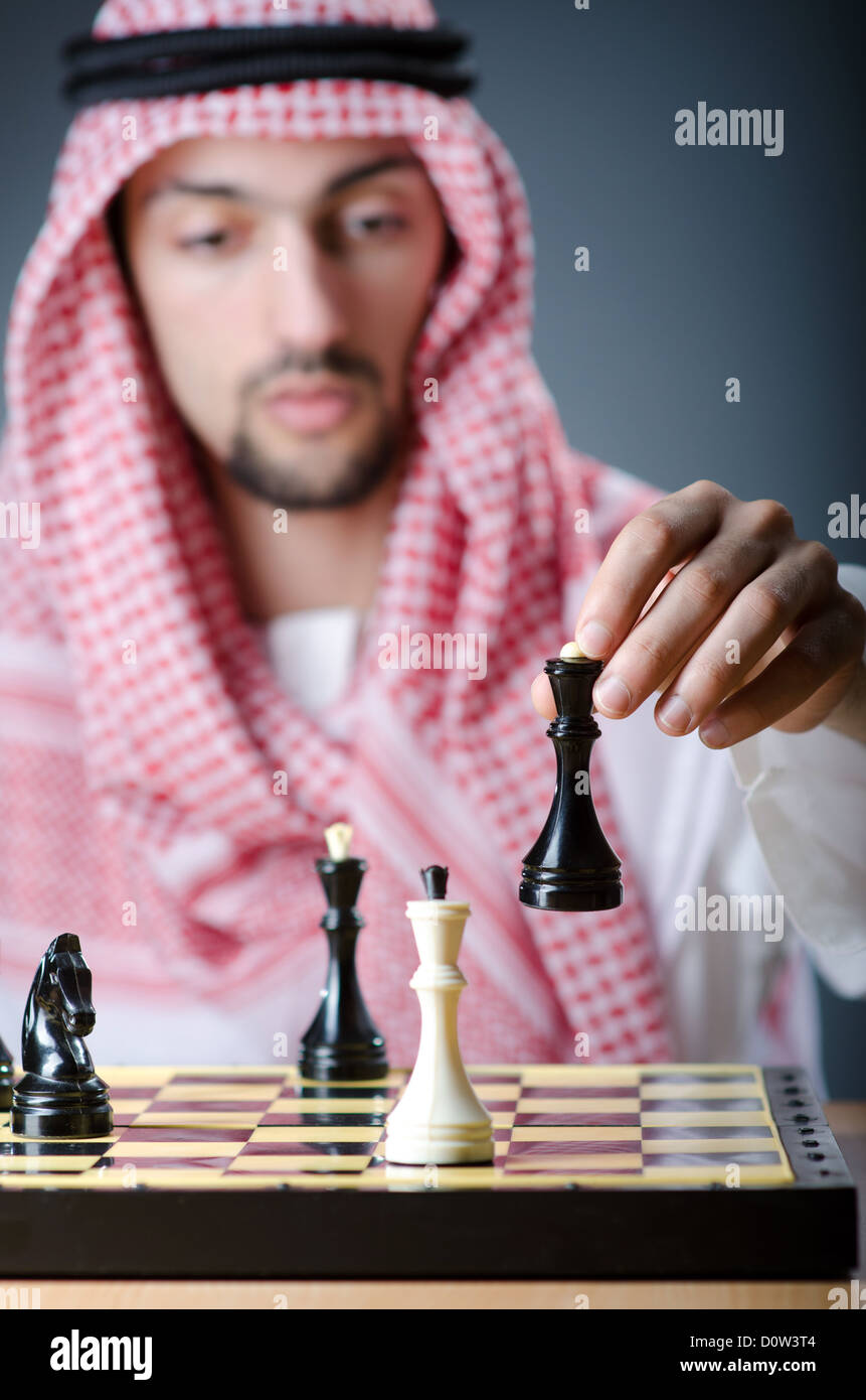 Chess player playing his game Stock Photo - Alamy