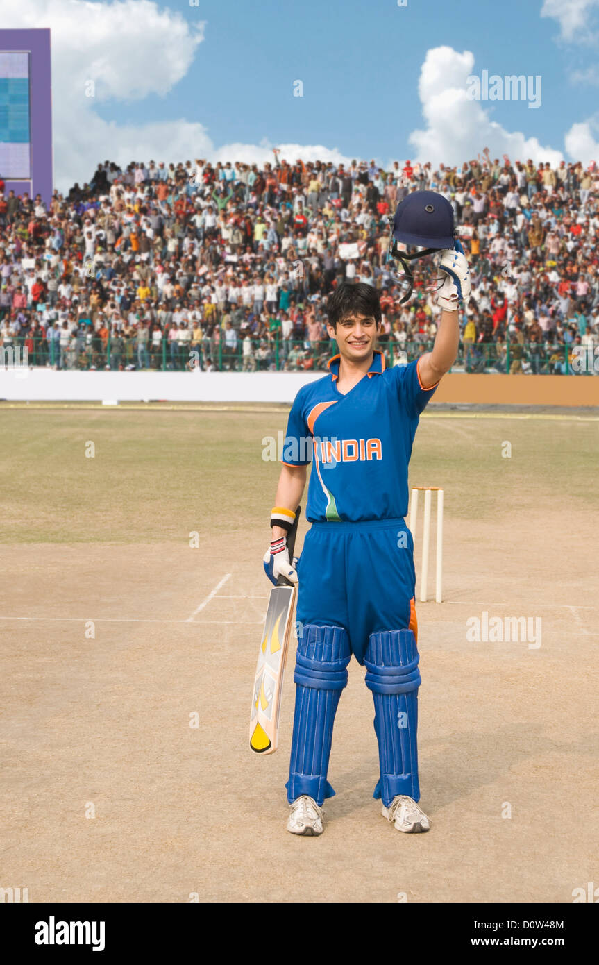 Cricket batsman celebrating success Stock Photo - Alamy Cricket batsman celebrating success Stock Photo - Alamy