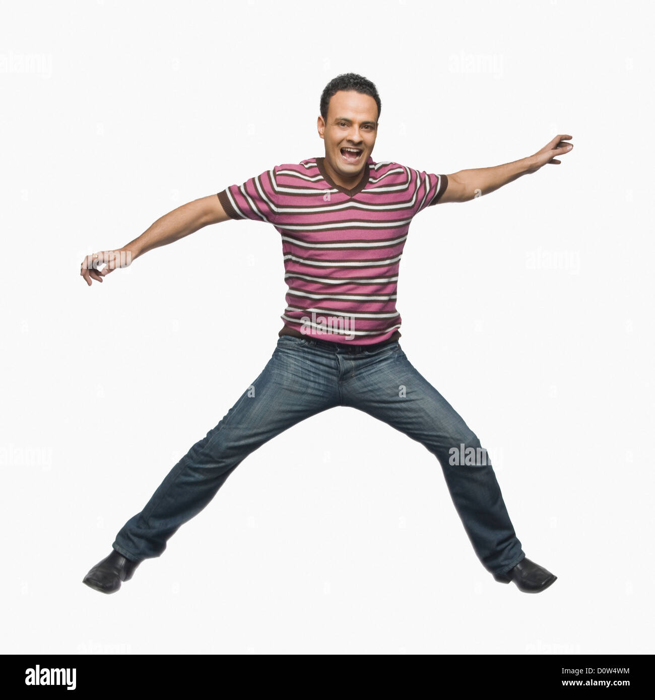 Man jumping and shouting Stock Photo - Alamy
