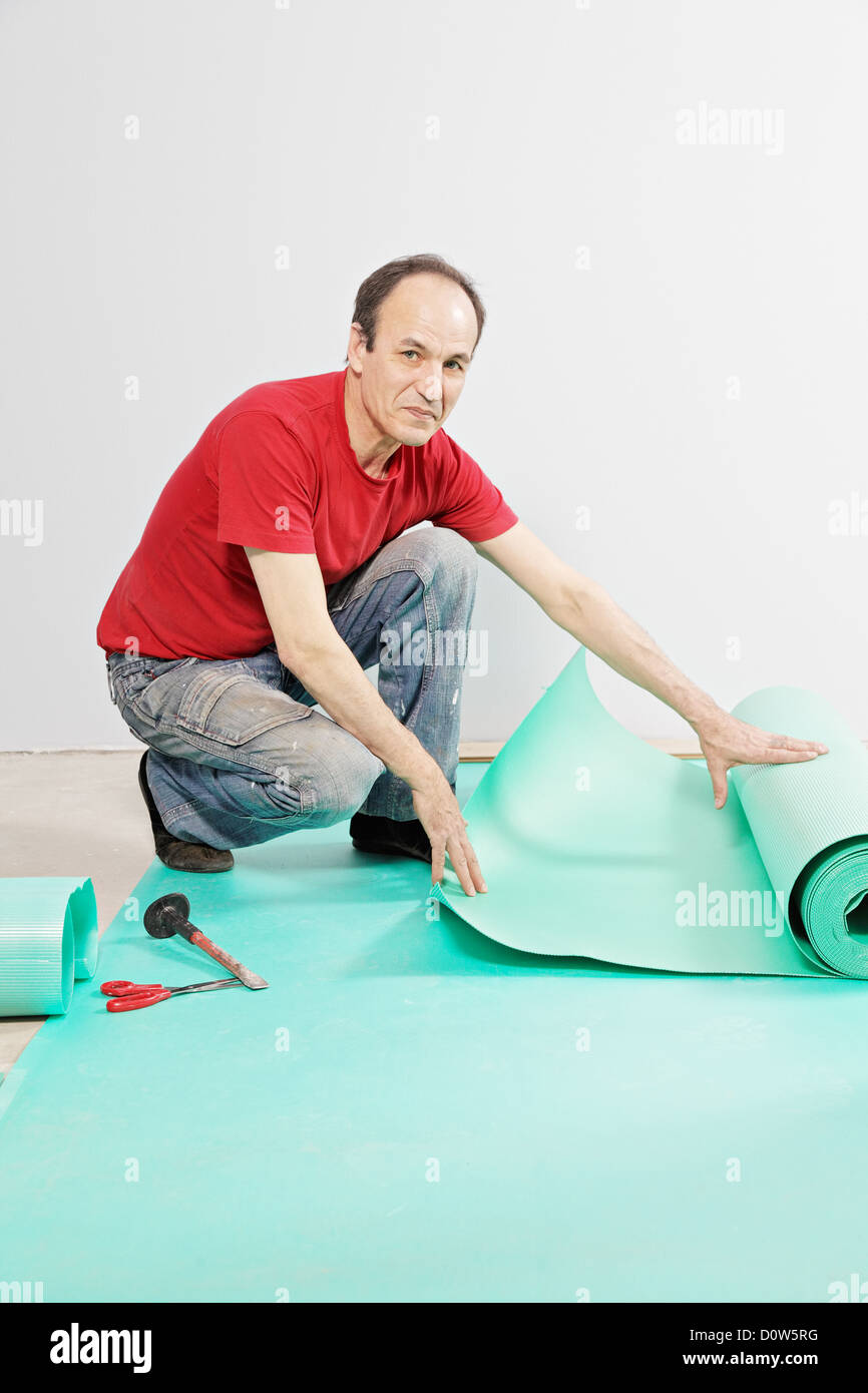 Positive guy with mat Stock Photo - Alamy