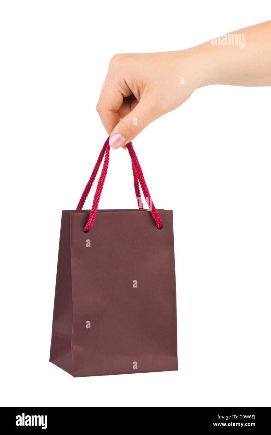Hand with shopping bag Stock Photo - Alamy