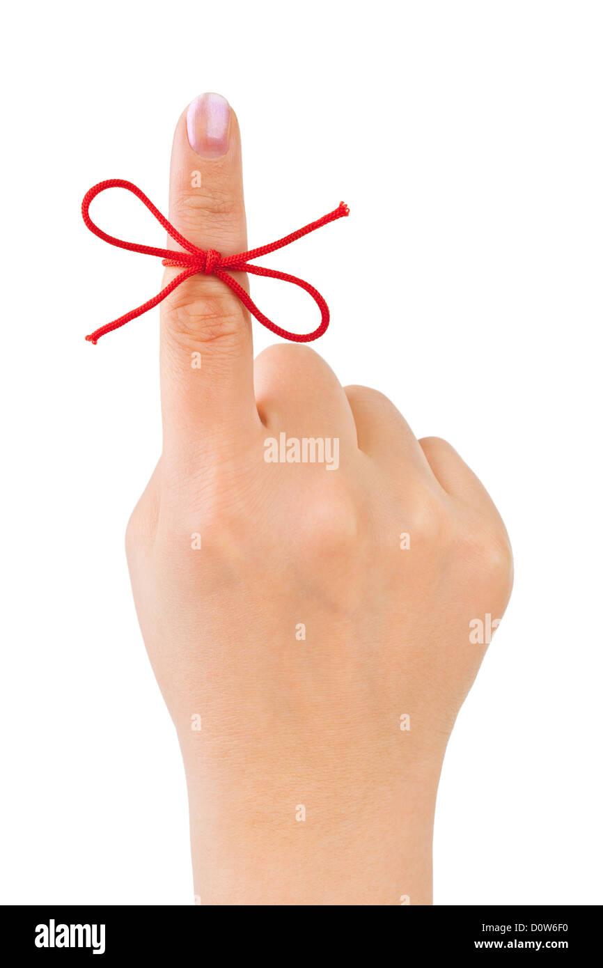 Reminder ribbon finger hi-res stock photography and images - Alamy
