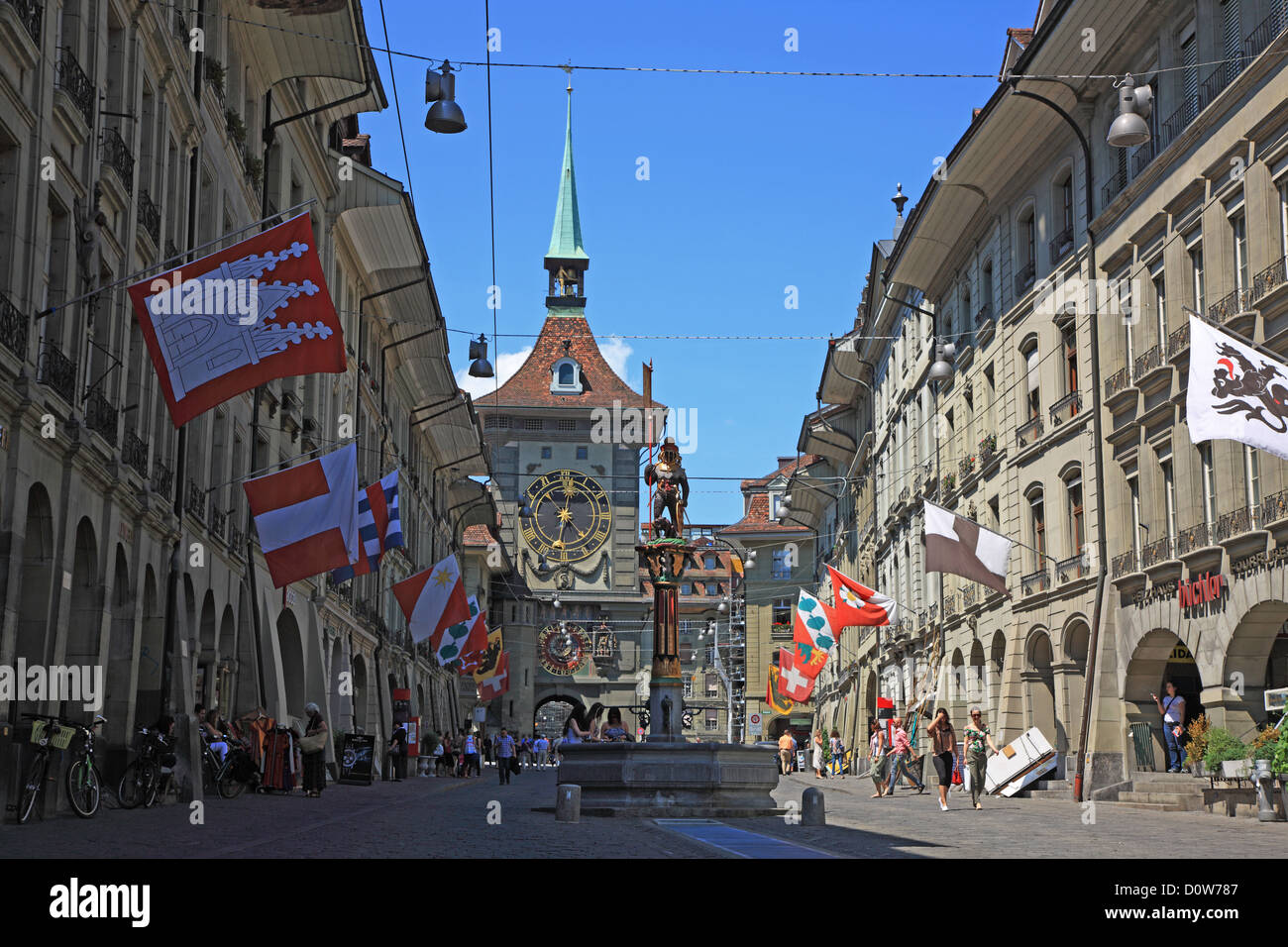 Switzerland, Canton Berne, Bern, Kramgasse, Prison Tower Stock Photo ...