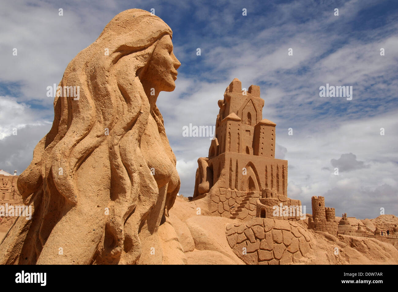 Mermaid sand sculpture on beach hi-res stock photography and images - Alamy