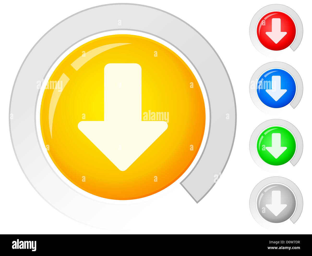 Circle buttons with arrow. Vector illustration Stock Photo - Alamy
