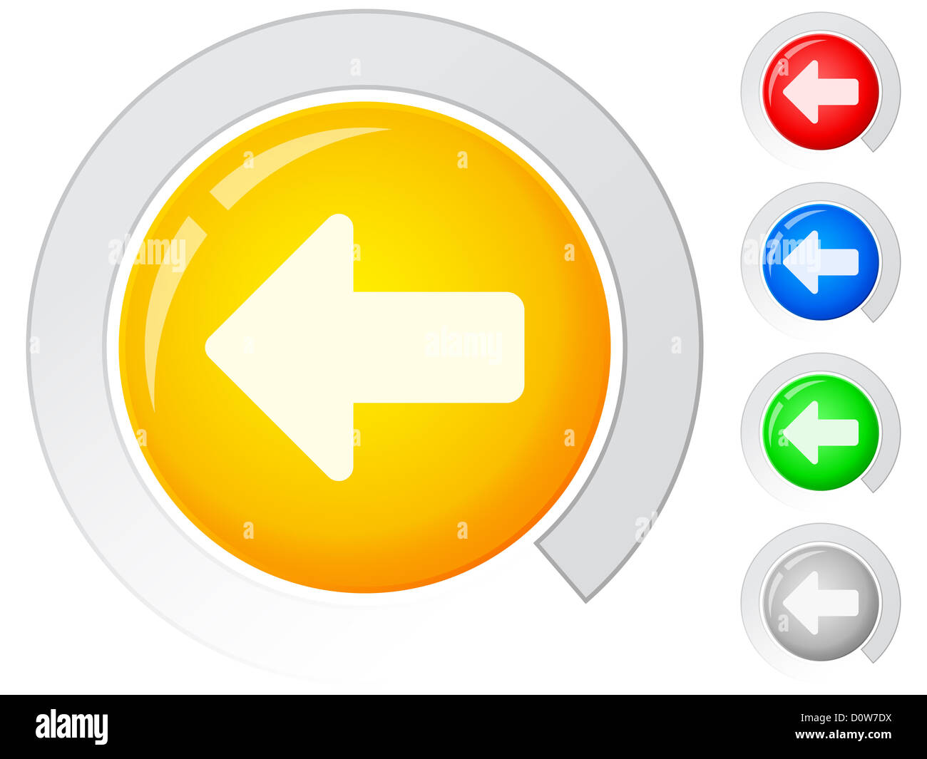 Circle buttons with arrow. Vector illustration Stock Photo - Alamy