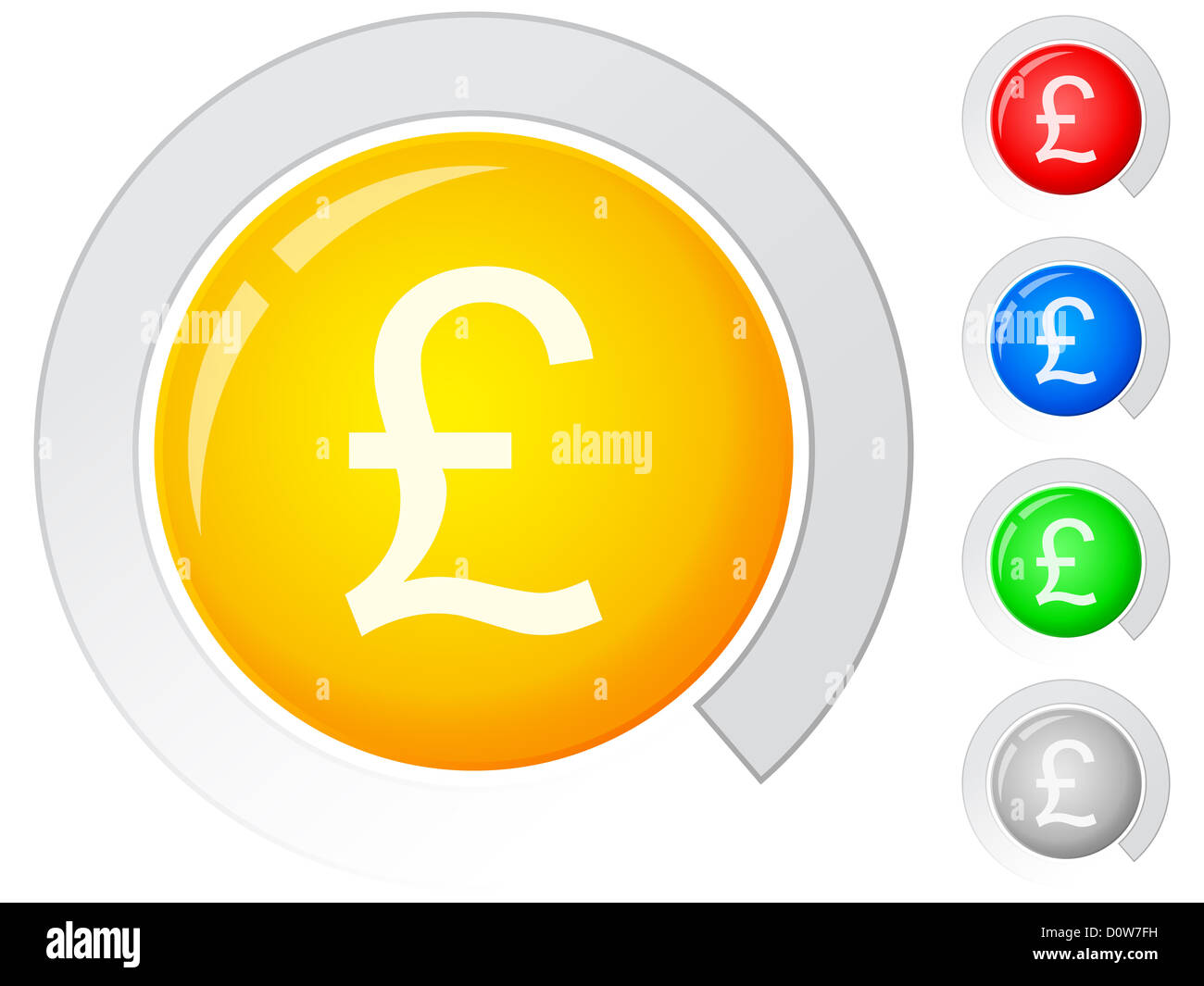 Circle buttons with pound symbol. Vector illustration Stock Photo - Alamy