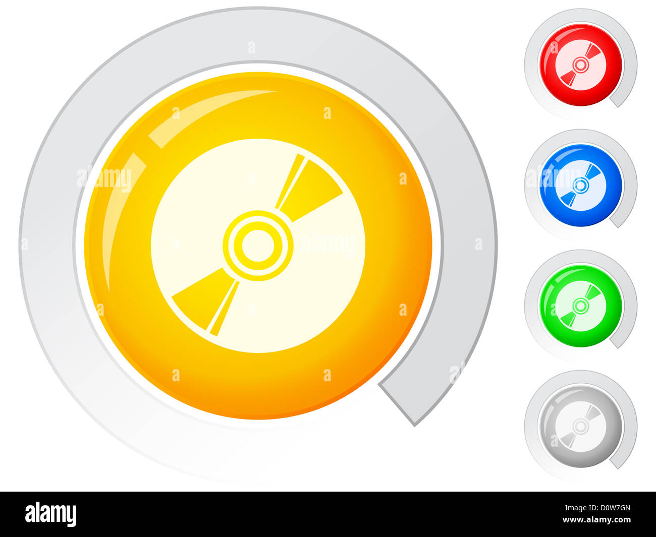 Circle buttons with CD. Vector illustration Stock Photo - Alamy