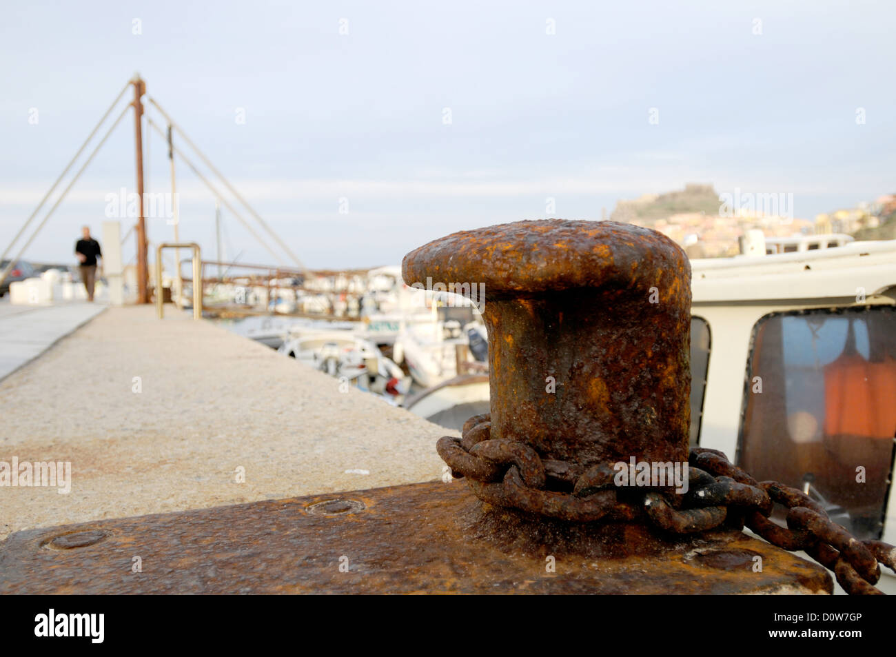 Chain around the pole Stock Photo - Alamy