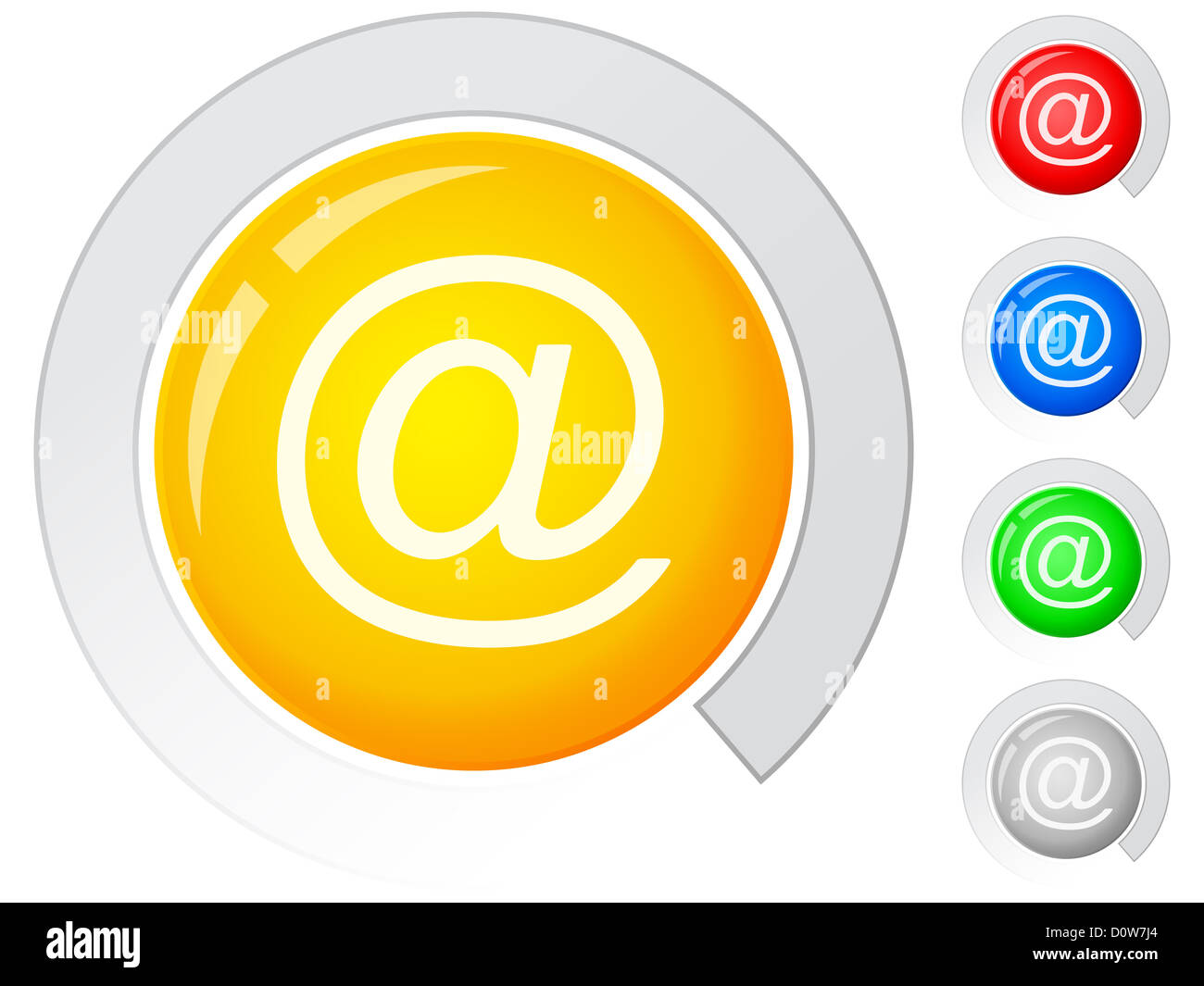 Circle buttons with email symbol. Vector illustration Stock Photo - Alamy
