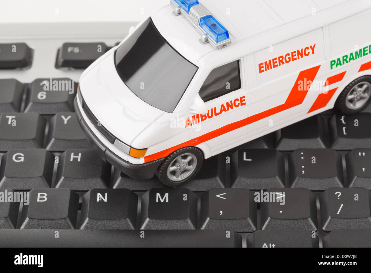 Computer keyboard and medical car Stock Photo - Alamy