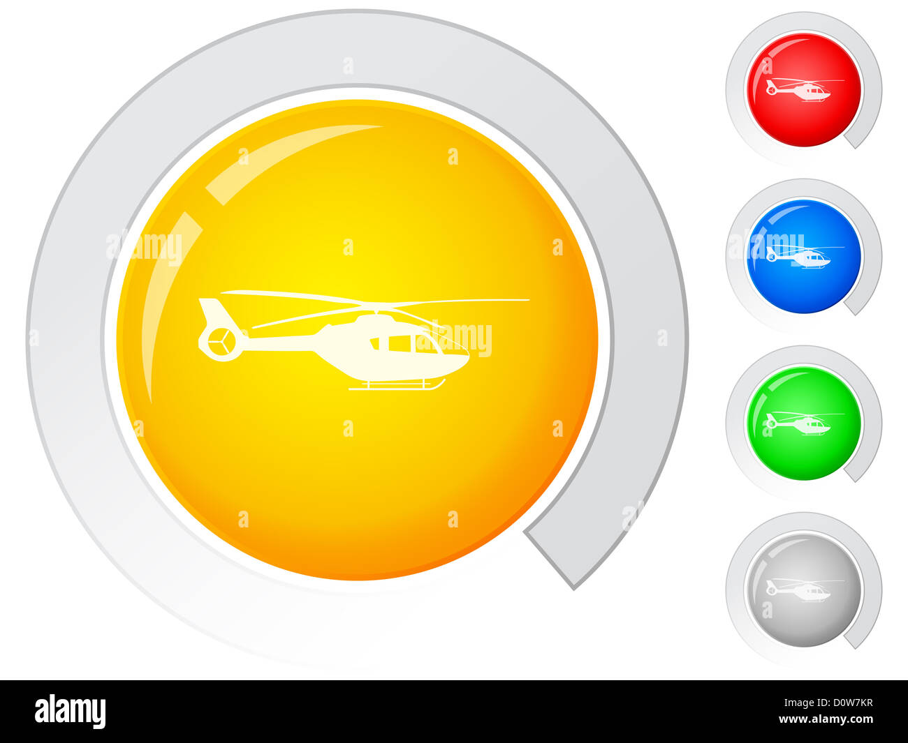 Circle buttons with helicopter. Vector illustration Stock Photo - Alamy
