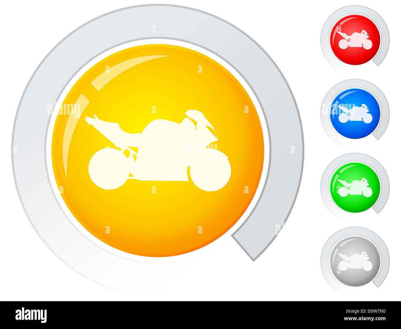 Circle buttons with motorcycle. Vector illustration Stock Photo - Alamy
