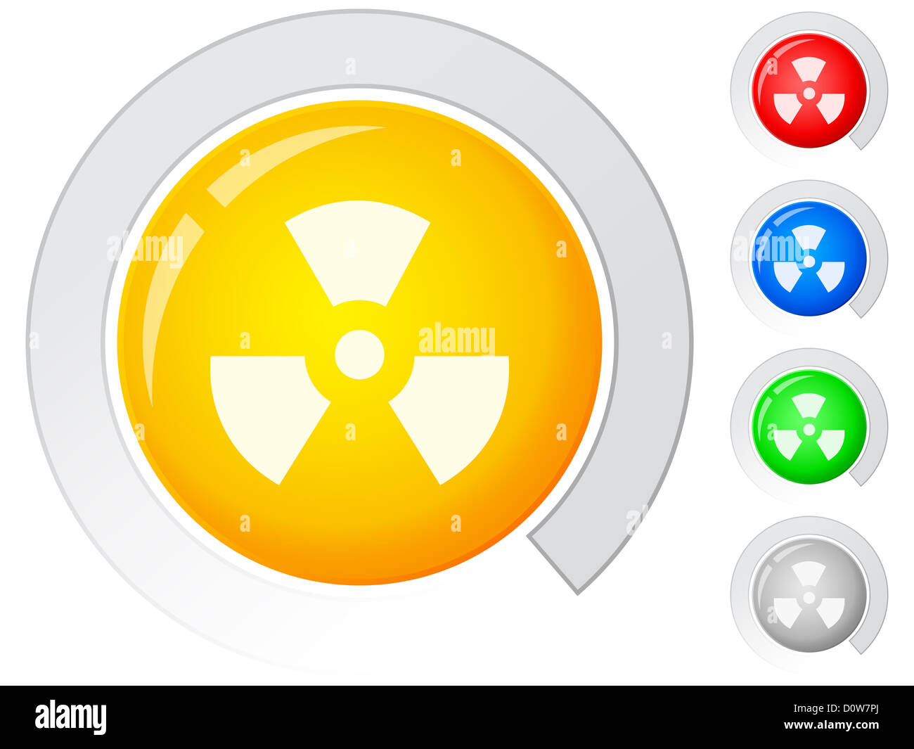 Circle buttons with radiation sign. Vector illustration Stock Photo - Alamy