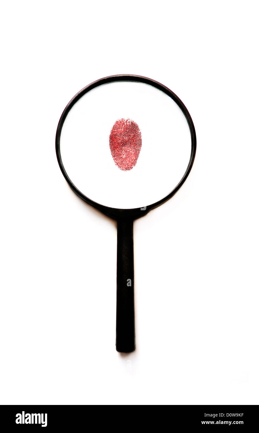 Magnifying Glass And Fingerprint High Resolution Stock Photography and ...