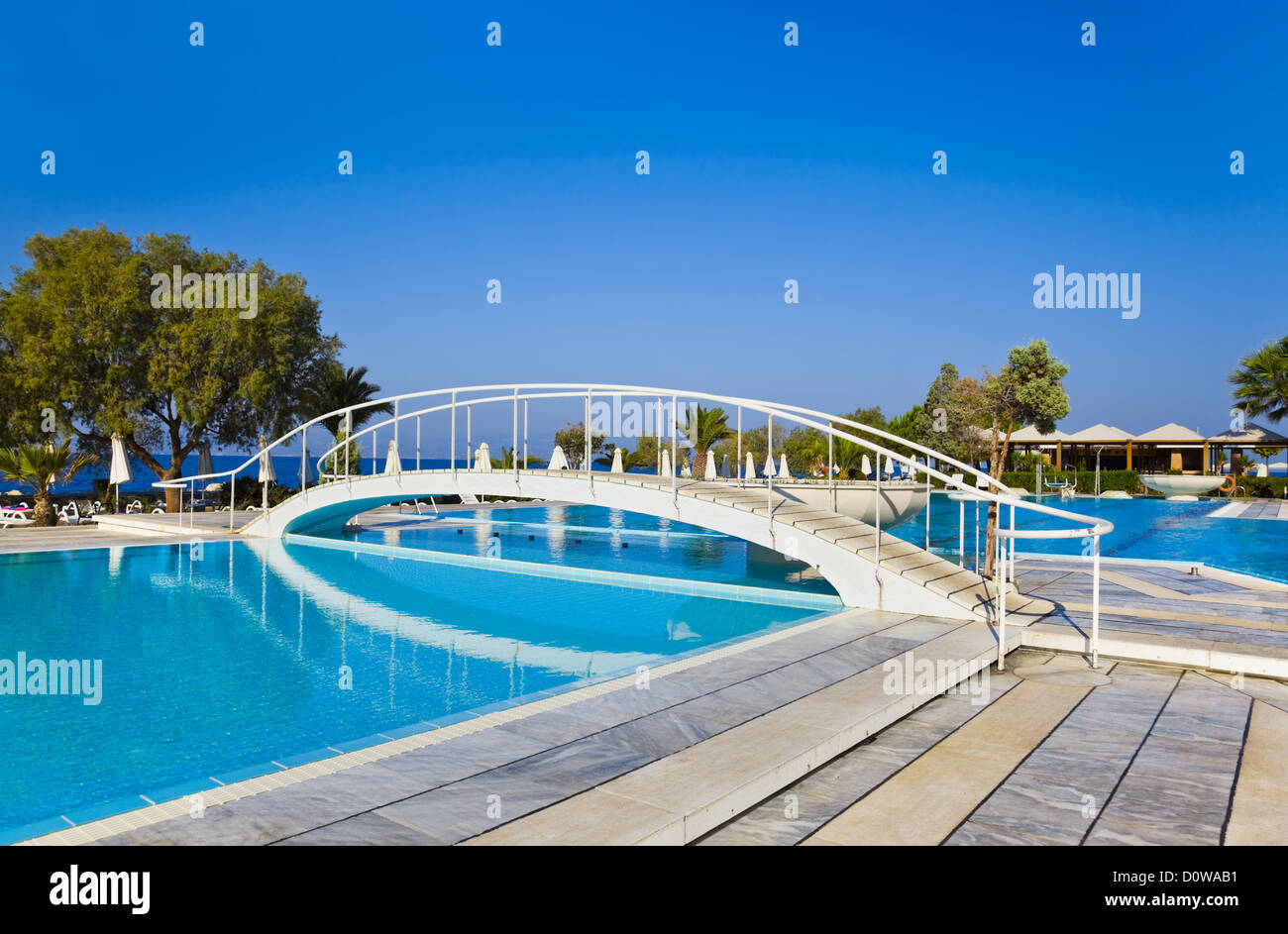 Water pool and bridge Stock Photo - Alamy
