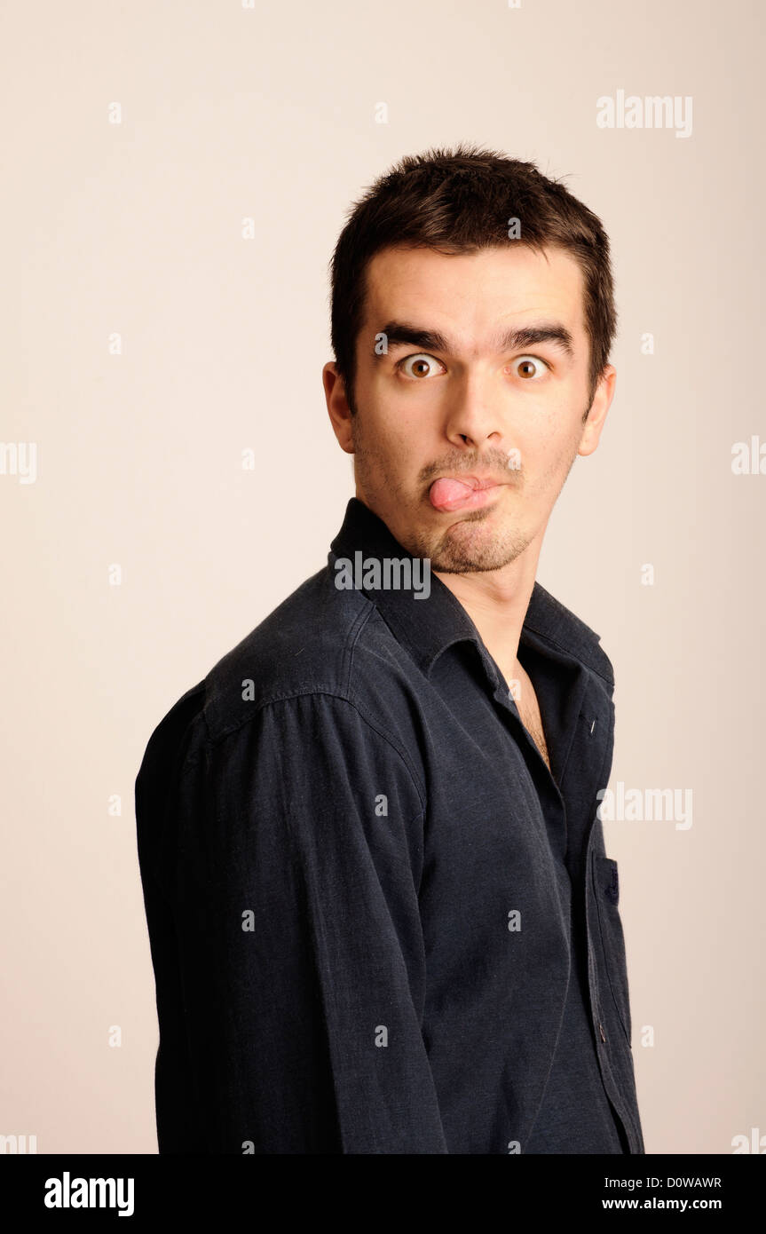 Crazy looking man making funny hi-res stock photography and images - Alamy