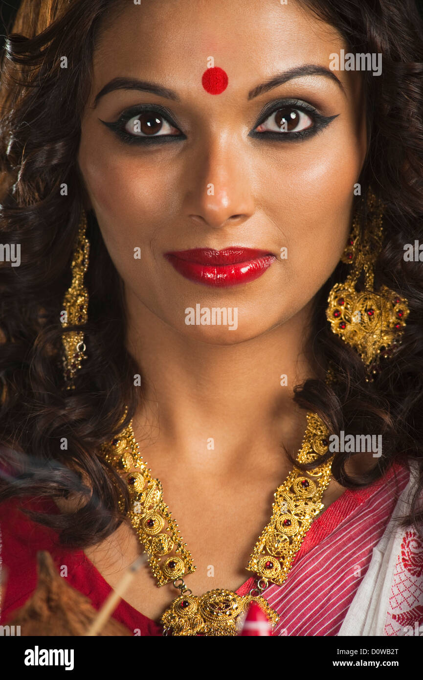 A beautiful bengali lady with long hair hi-res stock photography and ...