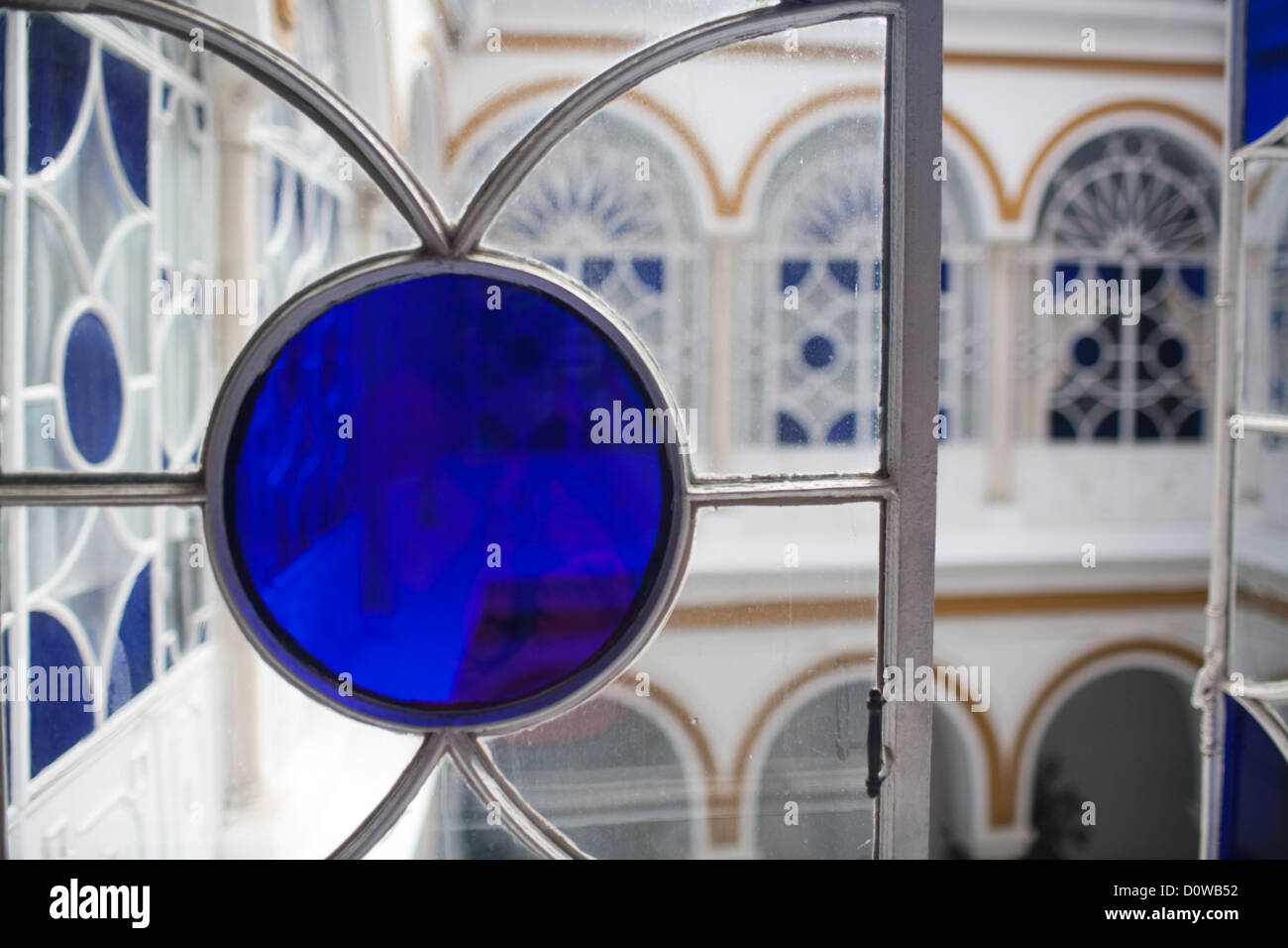 Seville, Spain, a window with stained glass Stock Photo - Alamy