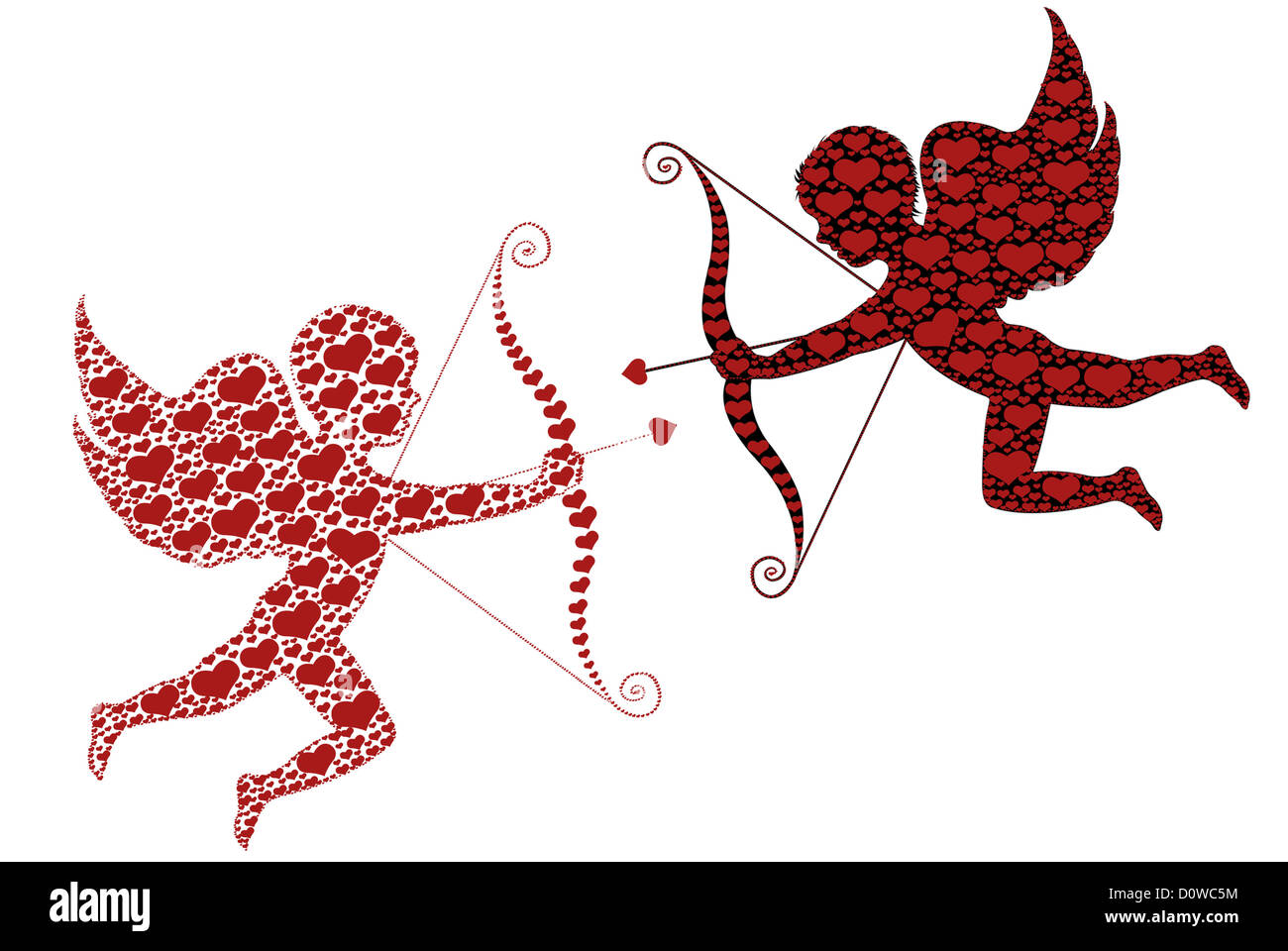 Red and black cupid isolated Stock Photo - Alamy