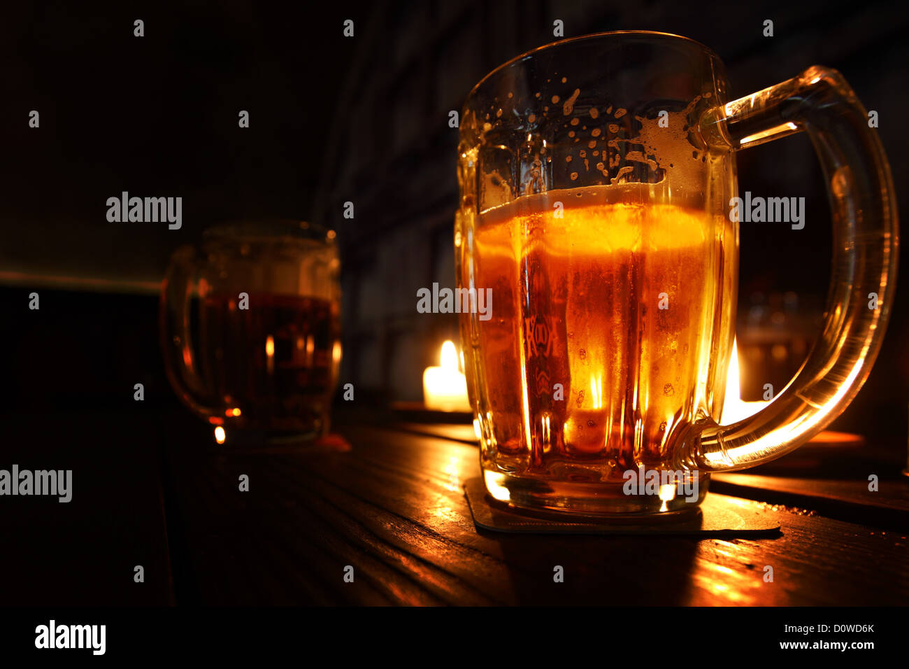 beer in dark room close up Stock Photo - Alamy