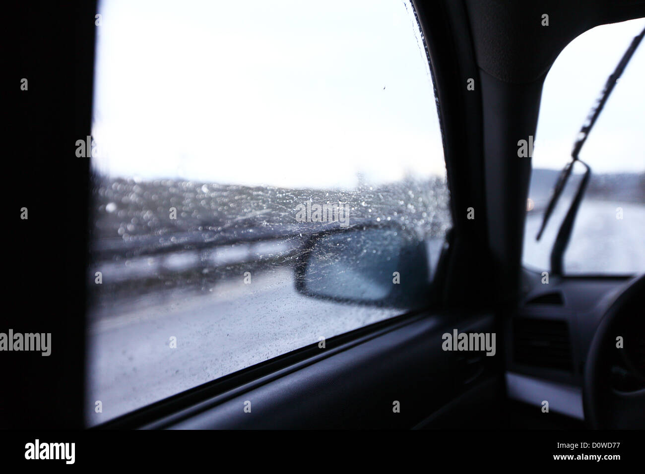 drive on rain window in drops Stock Photo - Alamy