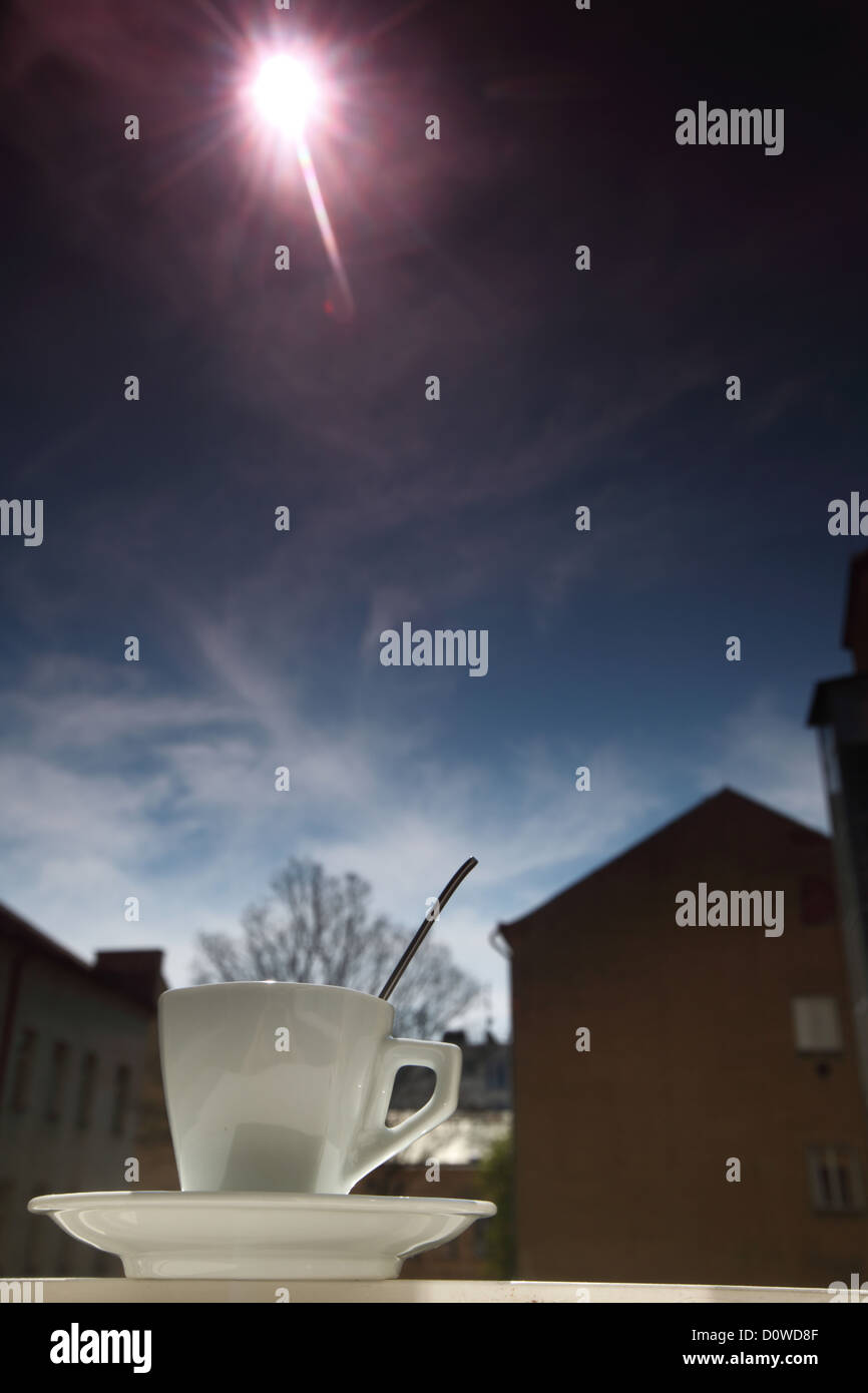 morning coffee in sun shine Stock Photo - Alamy