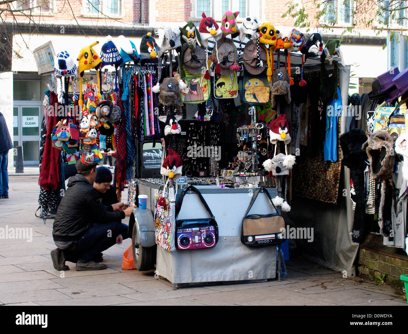 Street vendor's stall, Cambridge, UK Stock Photo - Alamy