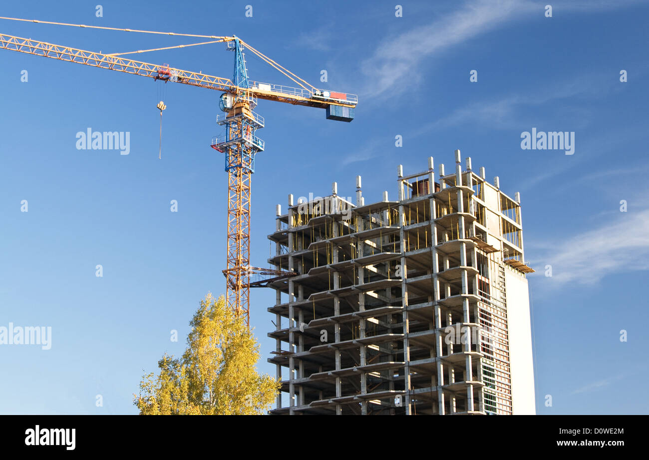 Construction new high-rise building Stock Photo - Alamy