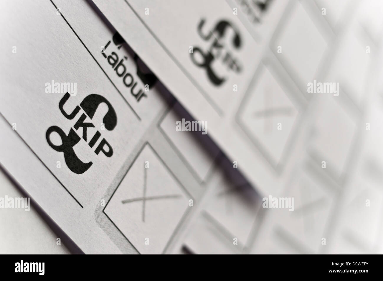 Election voting ballot paper with votes for UKIP Stock Photo - Alamy