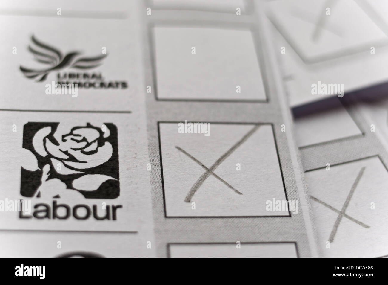 Election voting ballot paper with votes for Labour Stock Photo - Alamy