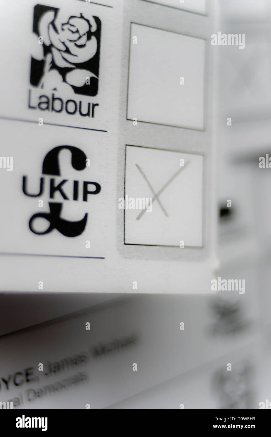 Election voting ballot paper with votes for UKIP Stock Photo - Alamy