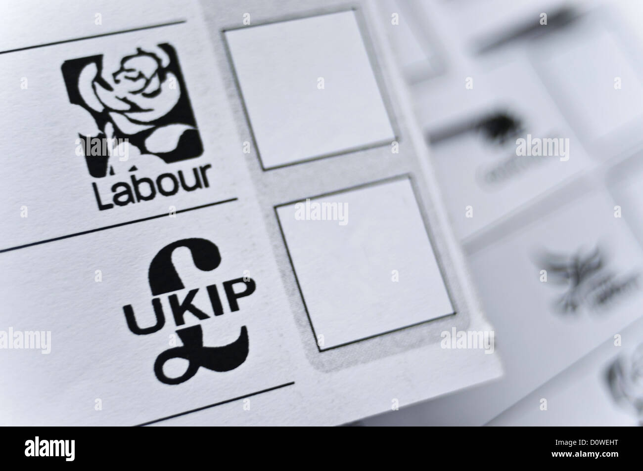 Election voting ballot paper showing Stock Photo - Alamy