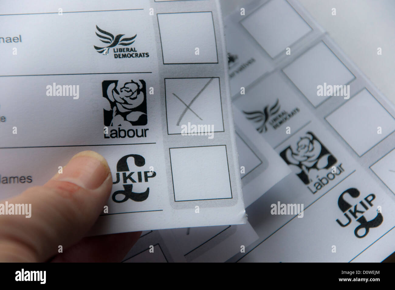 Election voting ballot paper with votes for Labour Stock Photo - Alamy