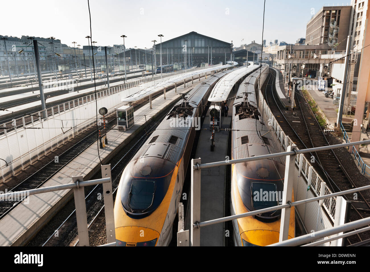 Paris, France: Eurostar passenger trains at Gare Du Nord Stock Photo ...