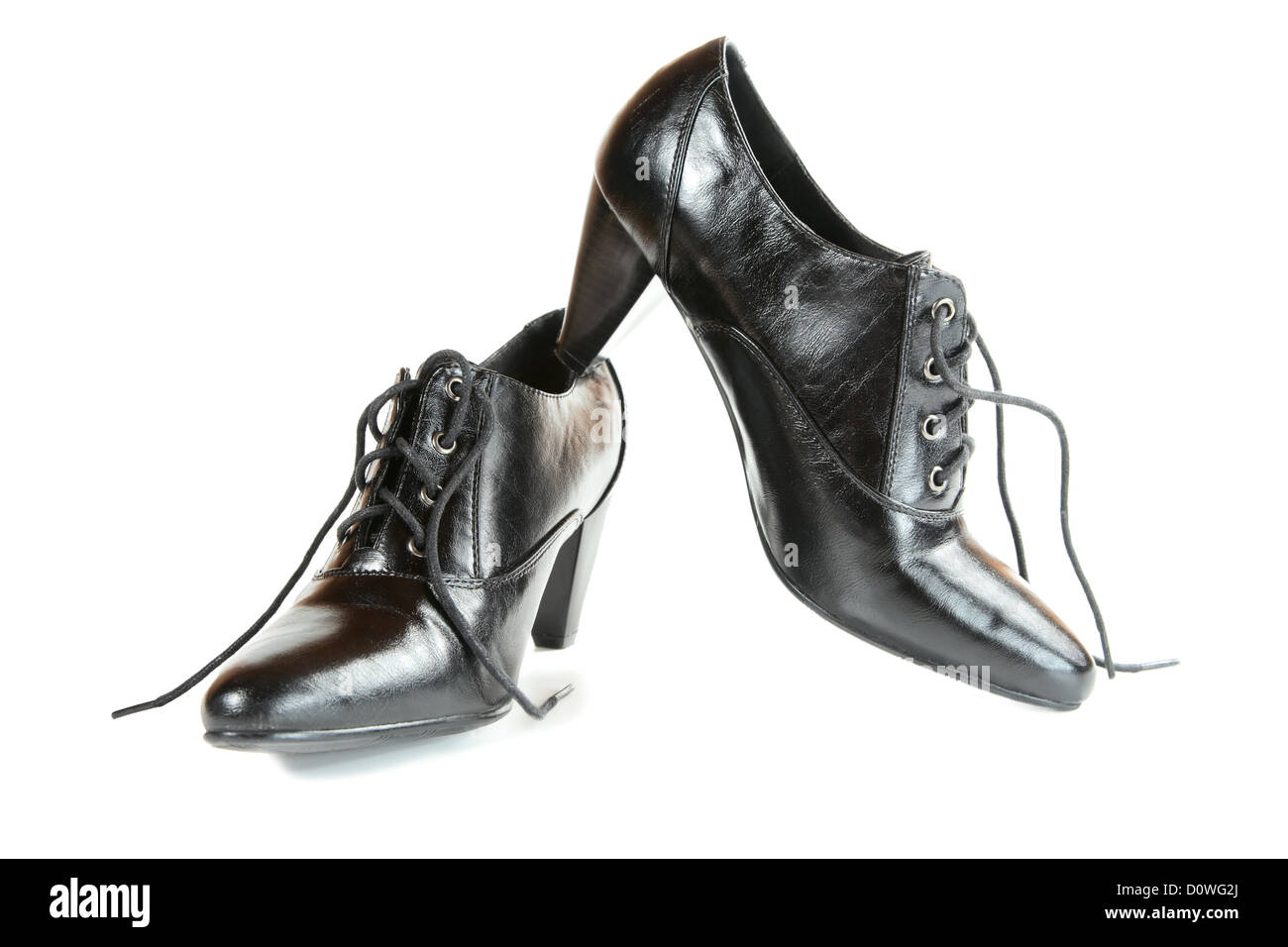 Black female shoes isolated hi-res stock photography and images - Alamy