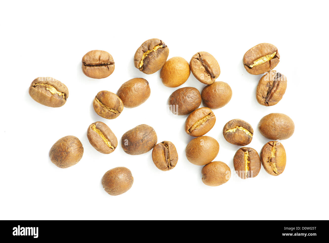 Grains of coffee on a white background Stock Photo - Alamy