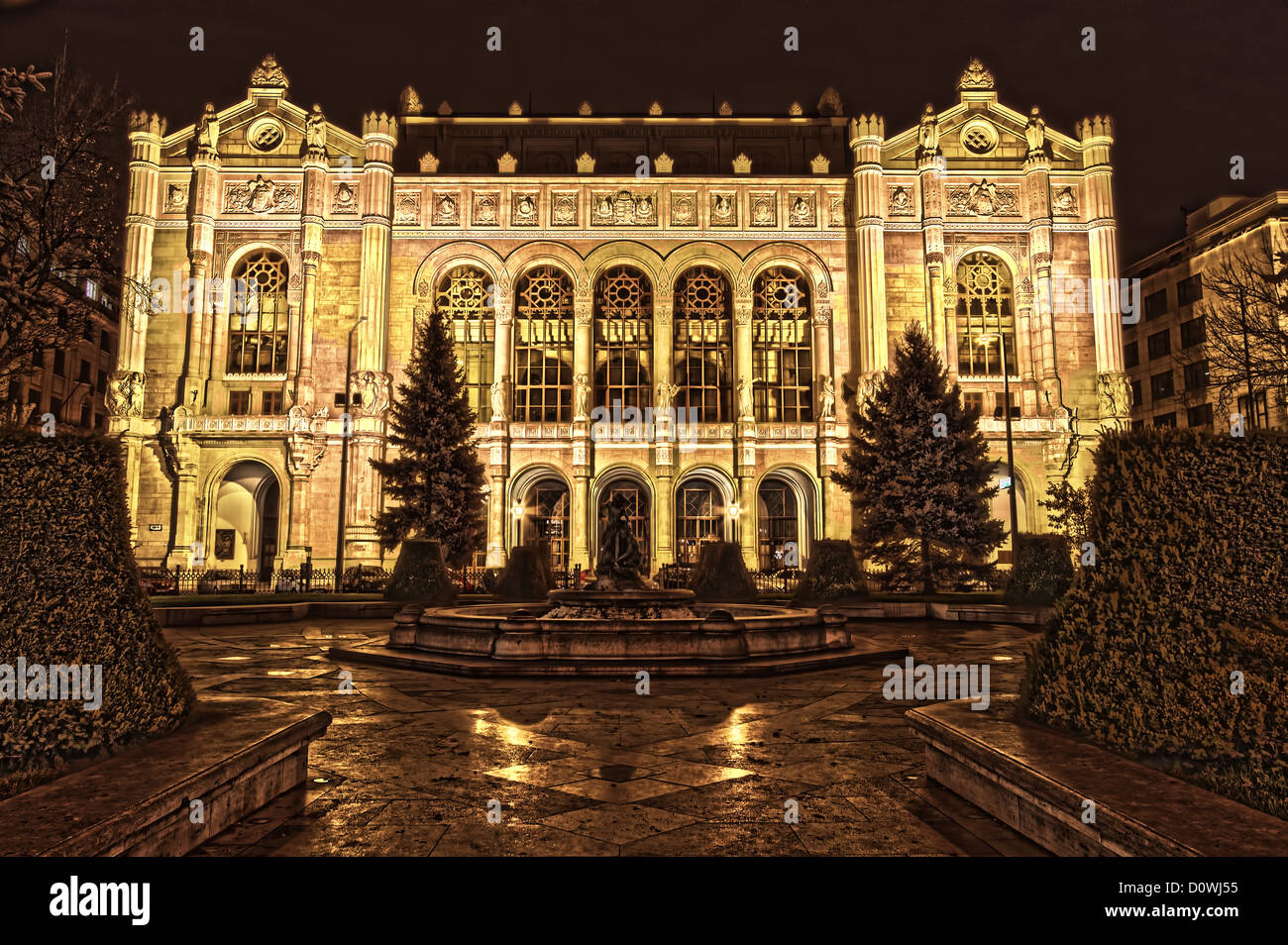 Budapest at Night the Vigado Building Stock Photo - Alamy