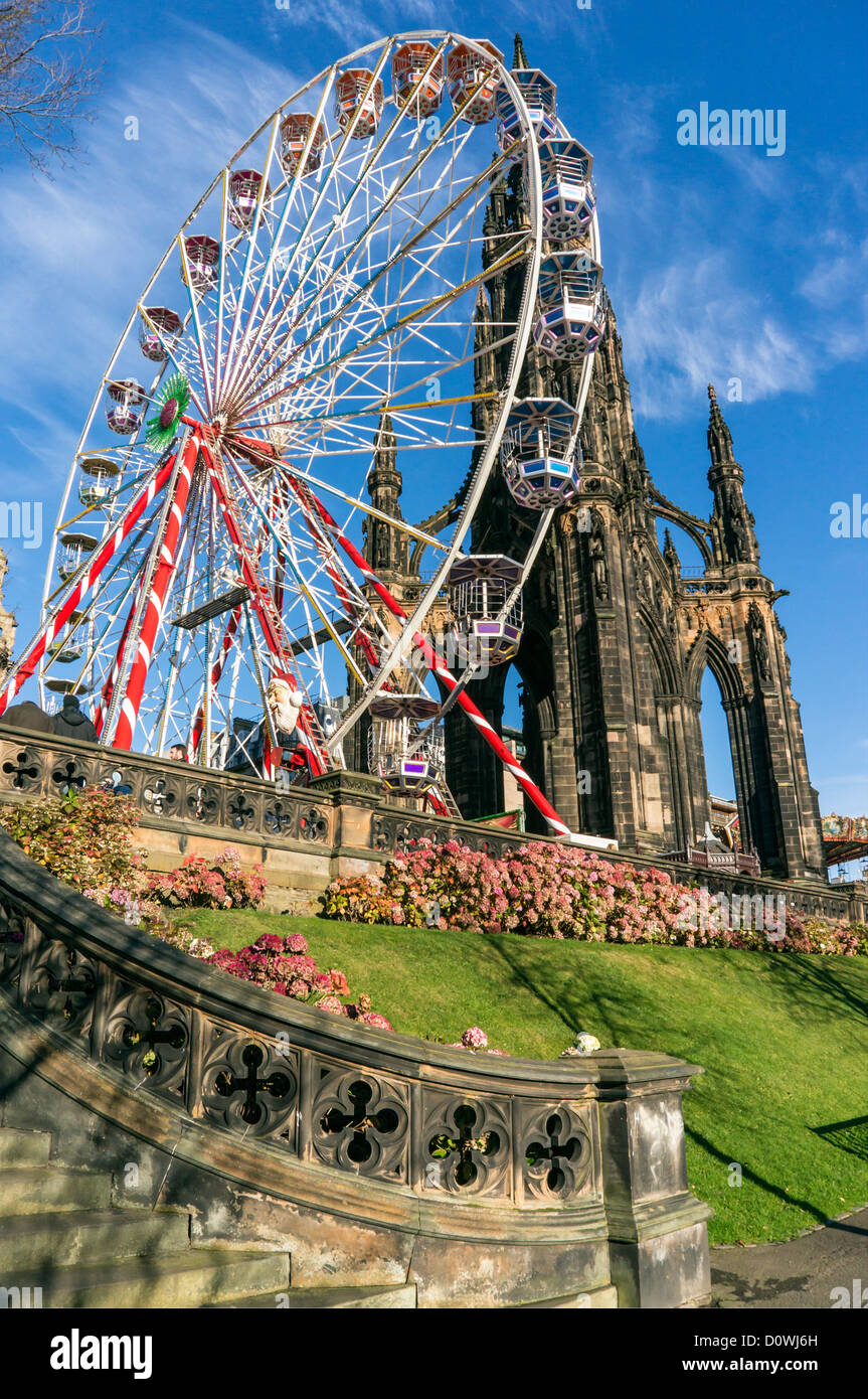 The "Giant Wheel" big wheel fronting Scott Monument in Edinburgh East ...