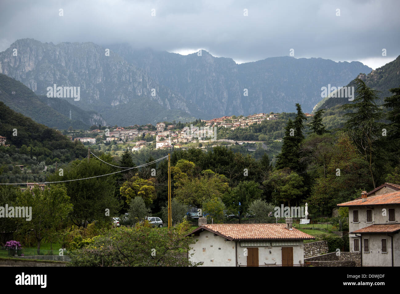 Typical village in the northern Italy mountains next to the city ...