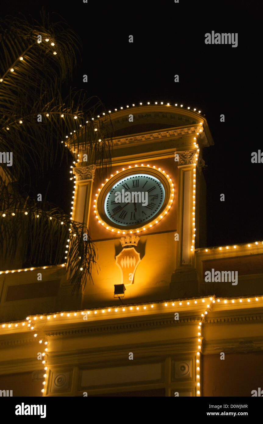 clock tower at night Stock Photo - Alamy