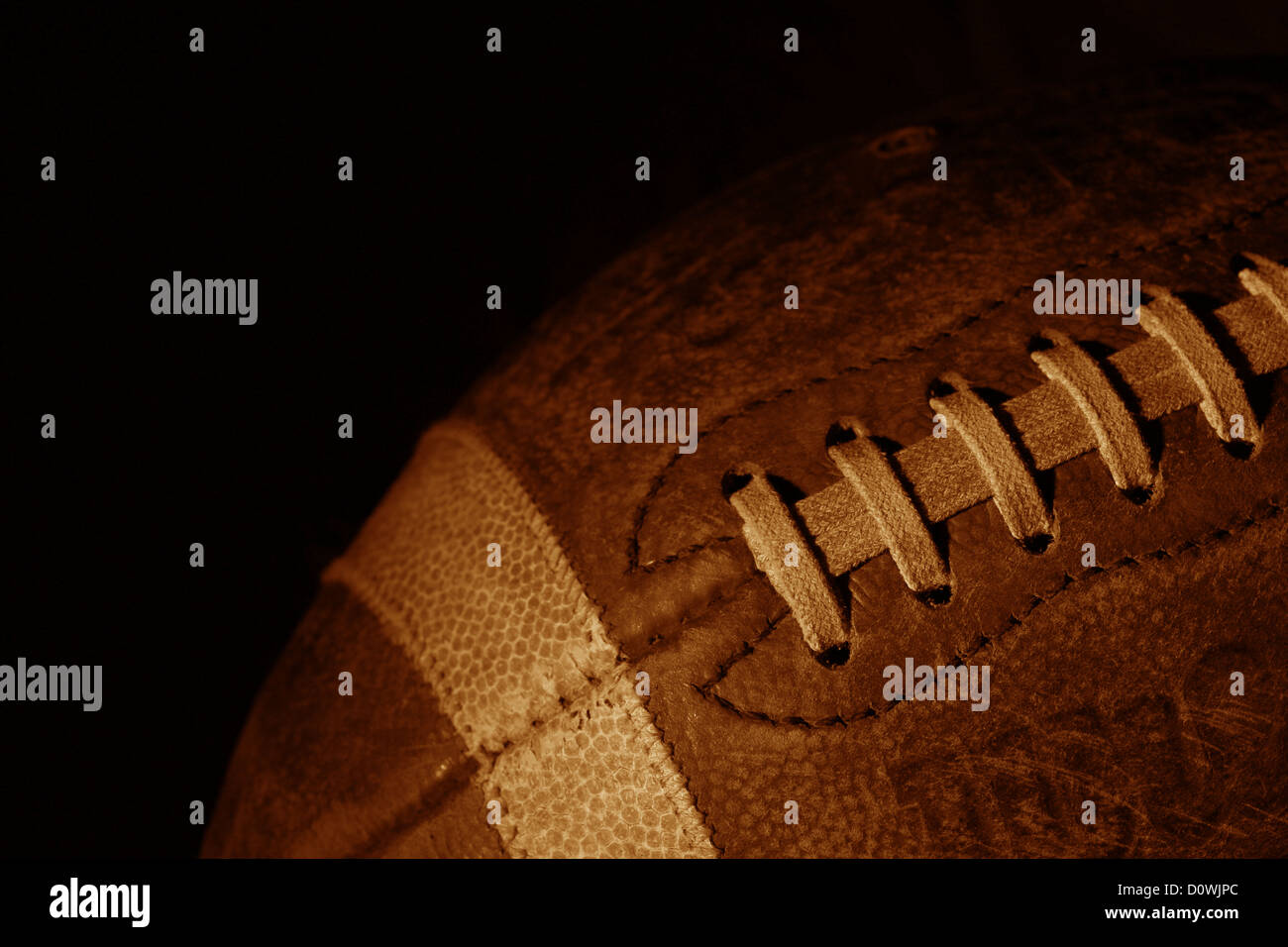 A studio shot of a traditionally laced vintage Wilson American Football ...